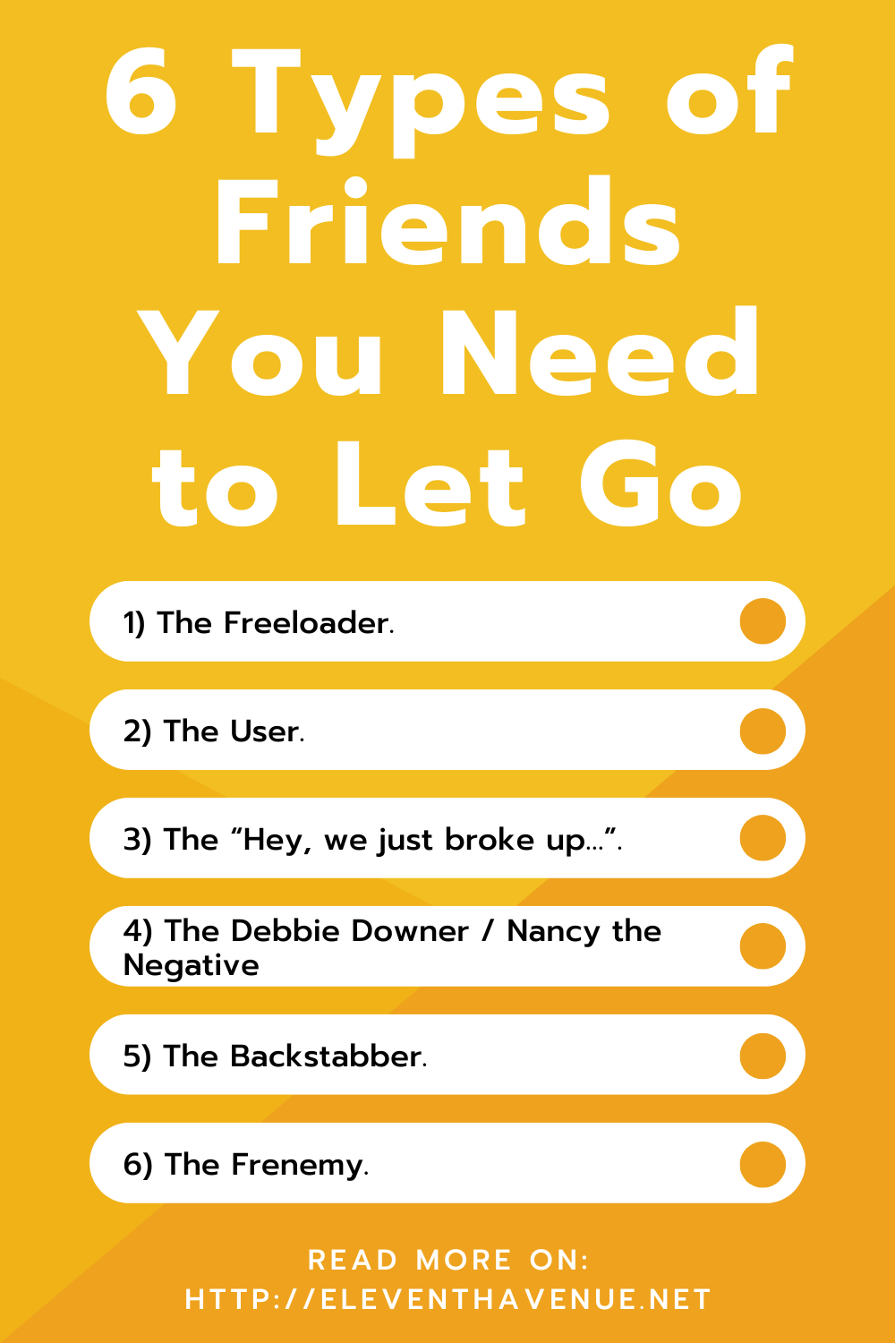6 Types of Friends You Need to Let Go - Eleventh Avenue